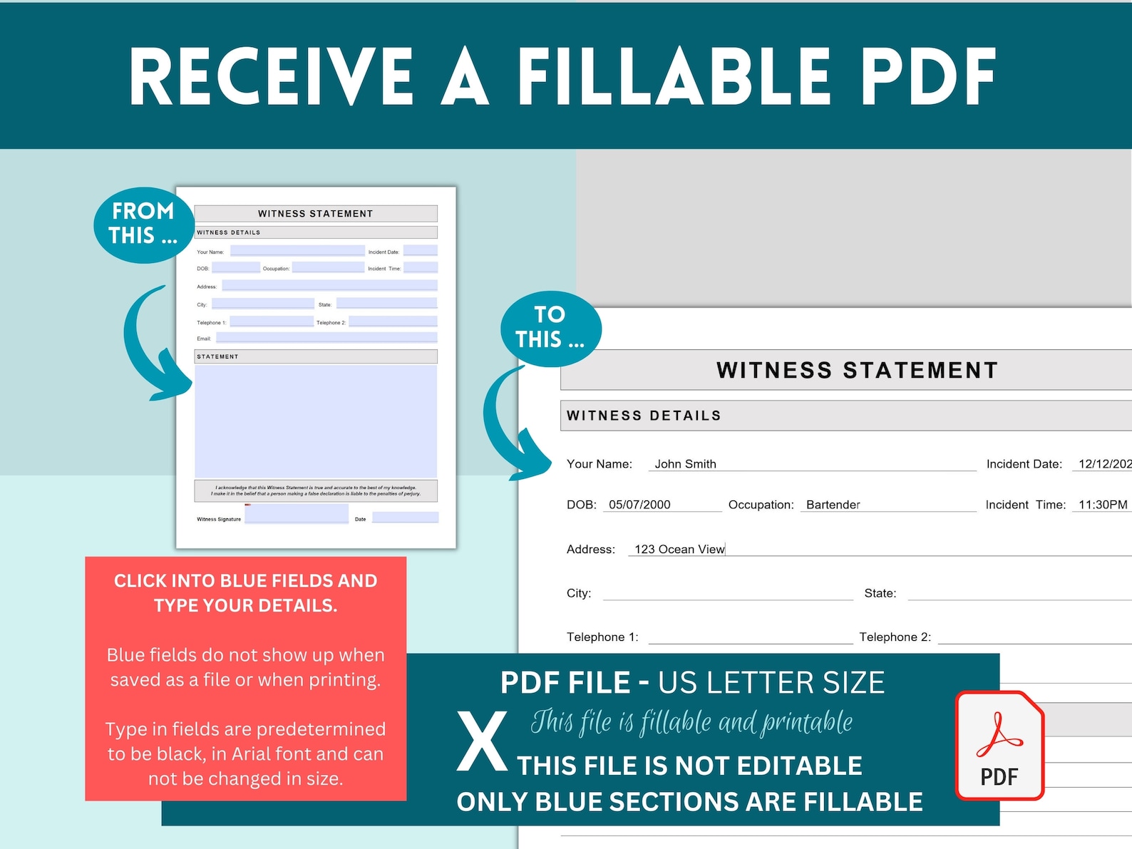 Witness Statement Template, Written Evidence to Help Resolve Dispute ...
