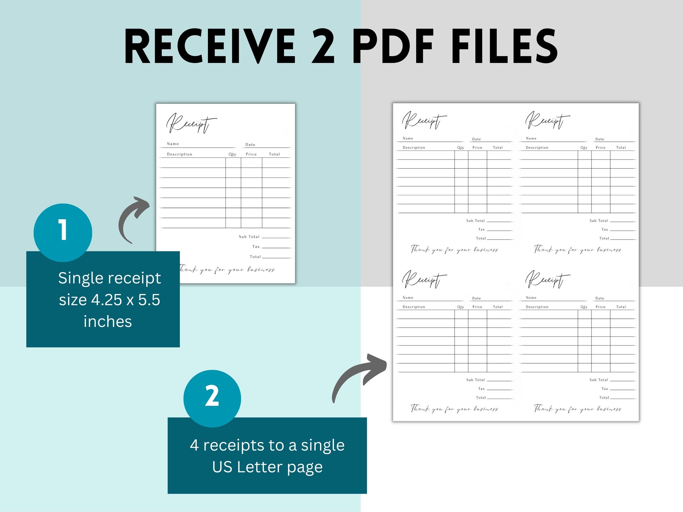 Cute Receipt, Printable Receipt Form, Small Business Receipt, Sales ...