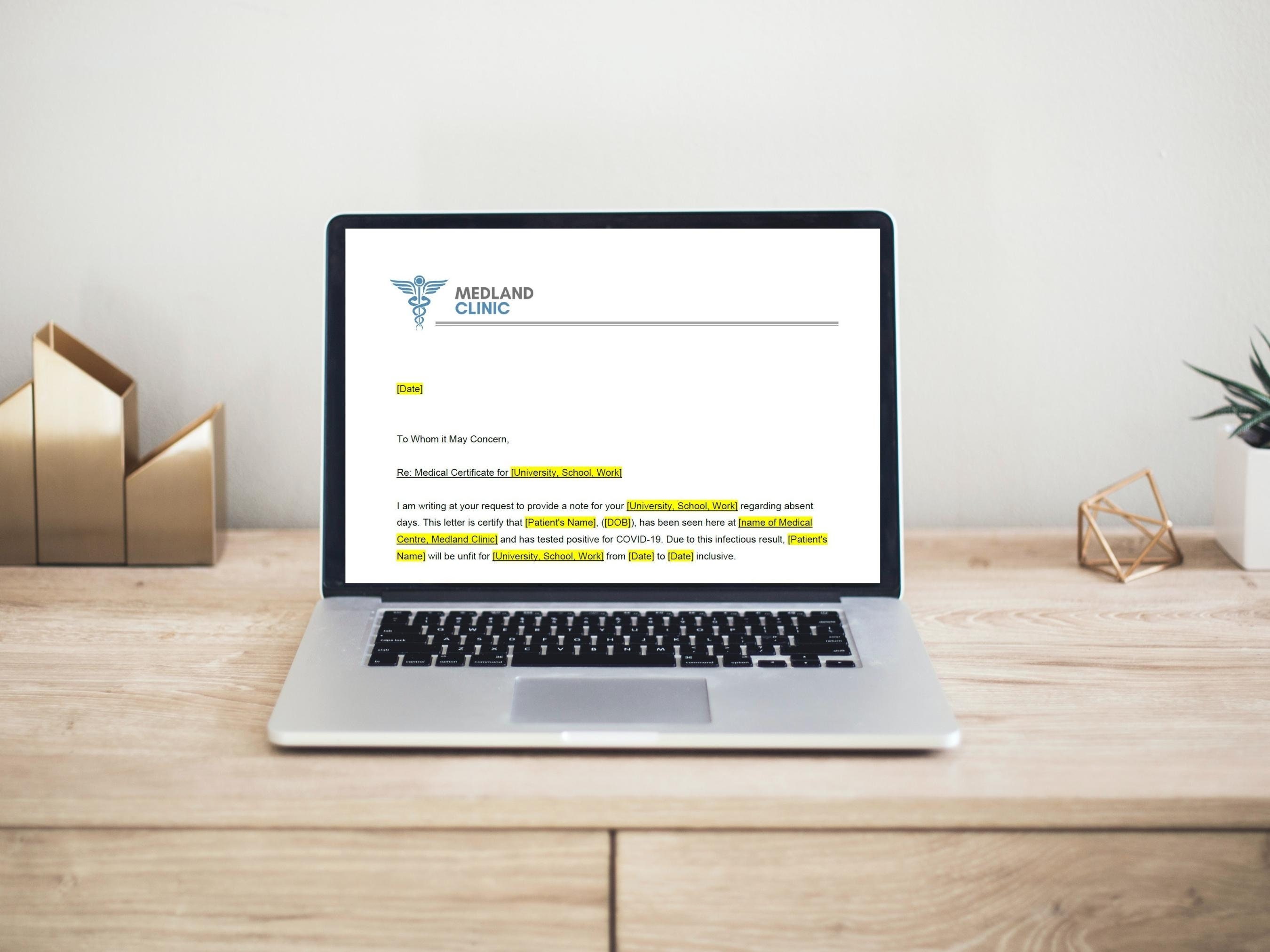 Doctor's Note, Doctor's Letter, Medical Certificate, Printable Medical ...