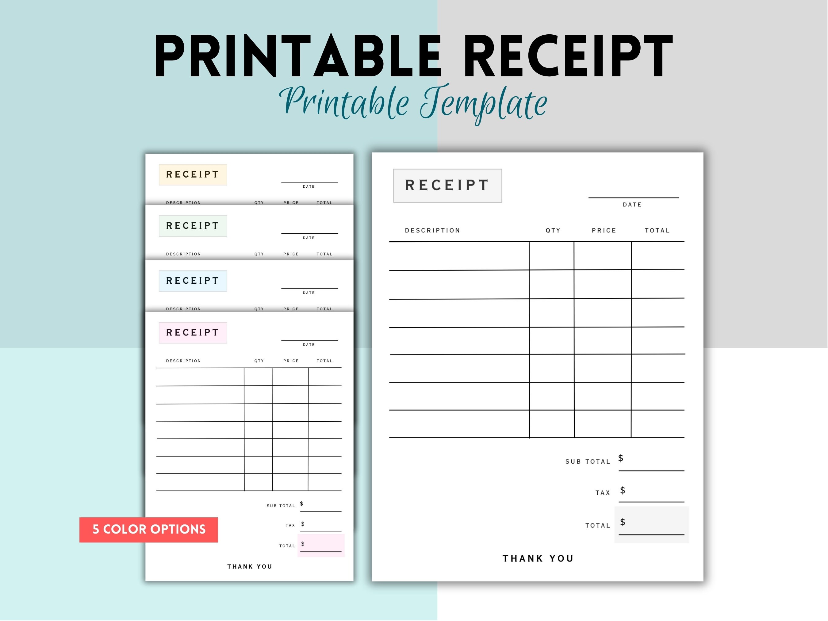 Printable Business Receipt Form, Small Business Receipt, Sales Receipt ...
