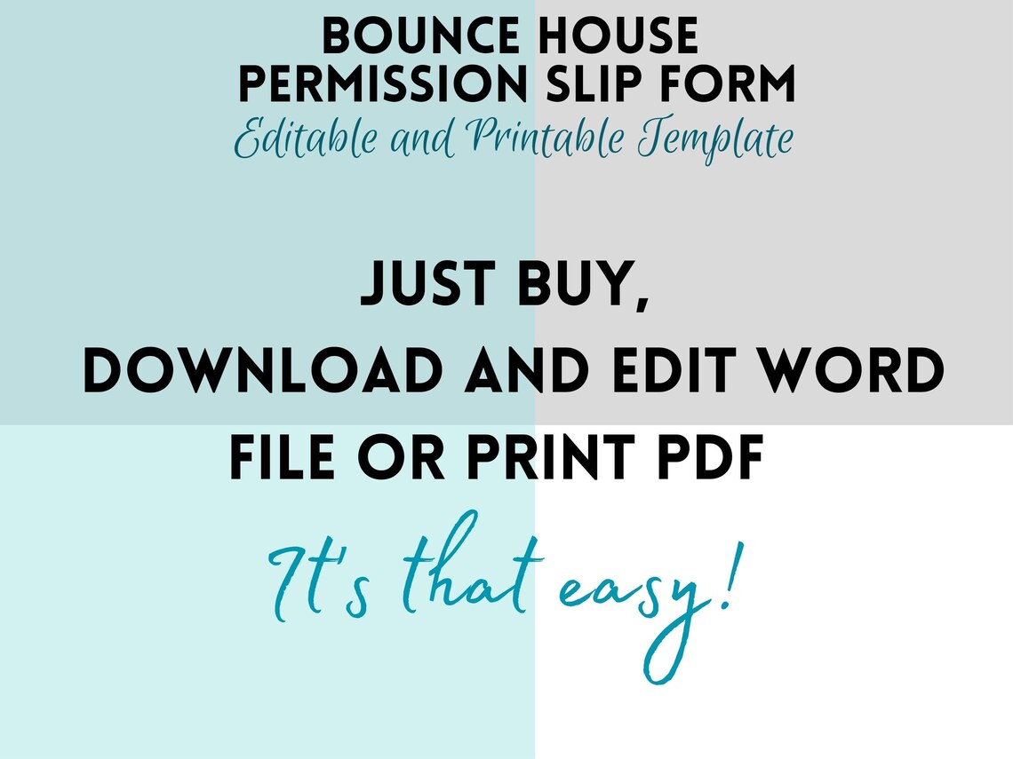 Inflatable Bounce House Rental Agreement, Bounce House Waiver of ...