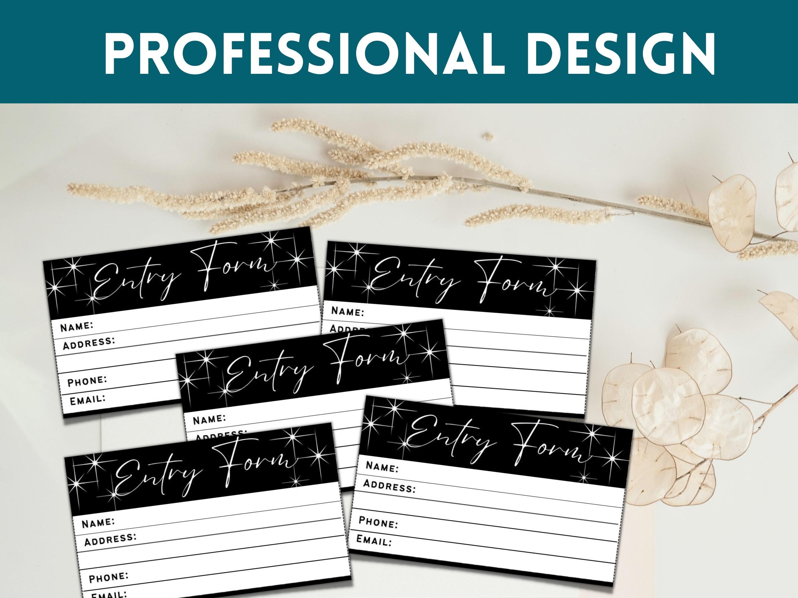 Printable Raffle Entry Form Ticket, Enter to Win Printable Ticket ...