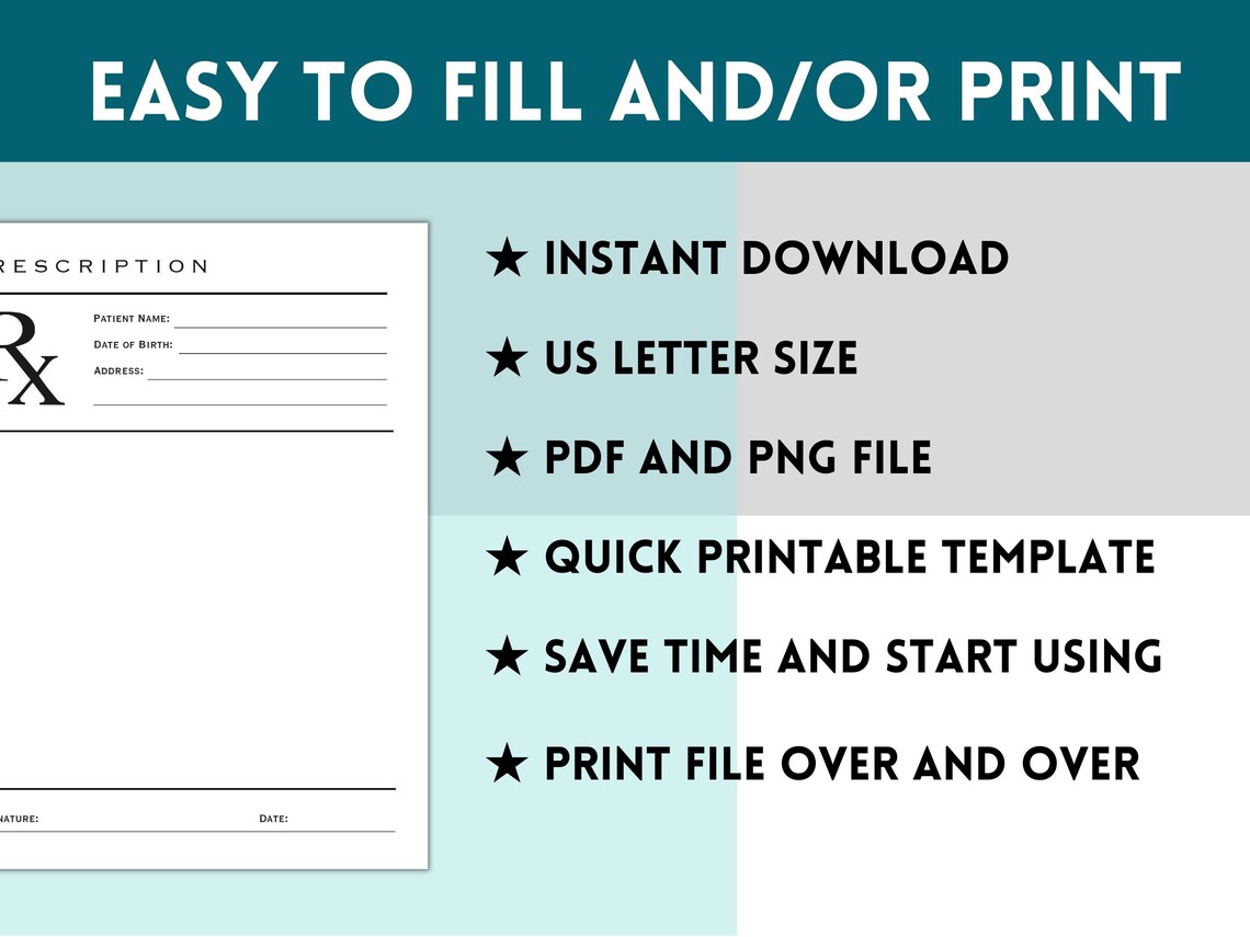 Prescription Pad Template, Rx Prescription Notepad Template ...