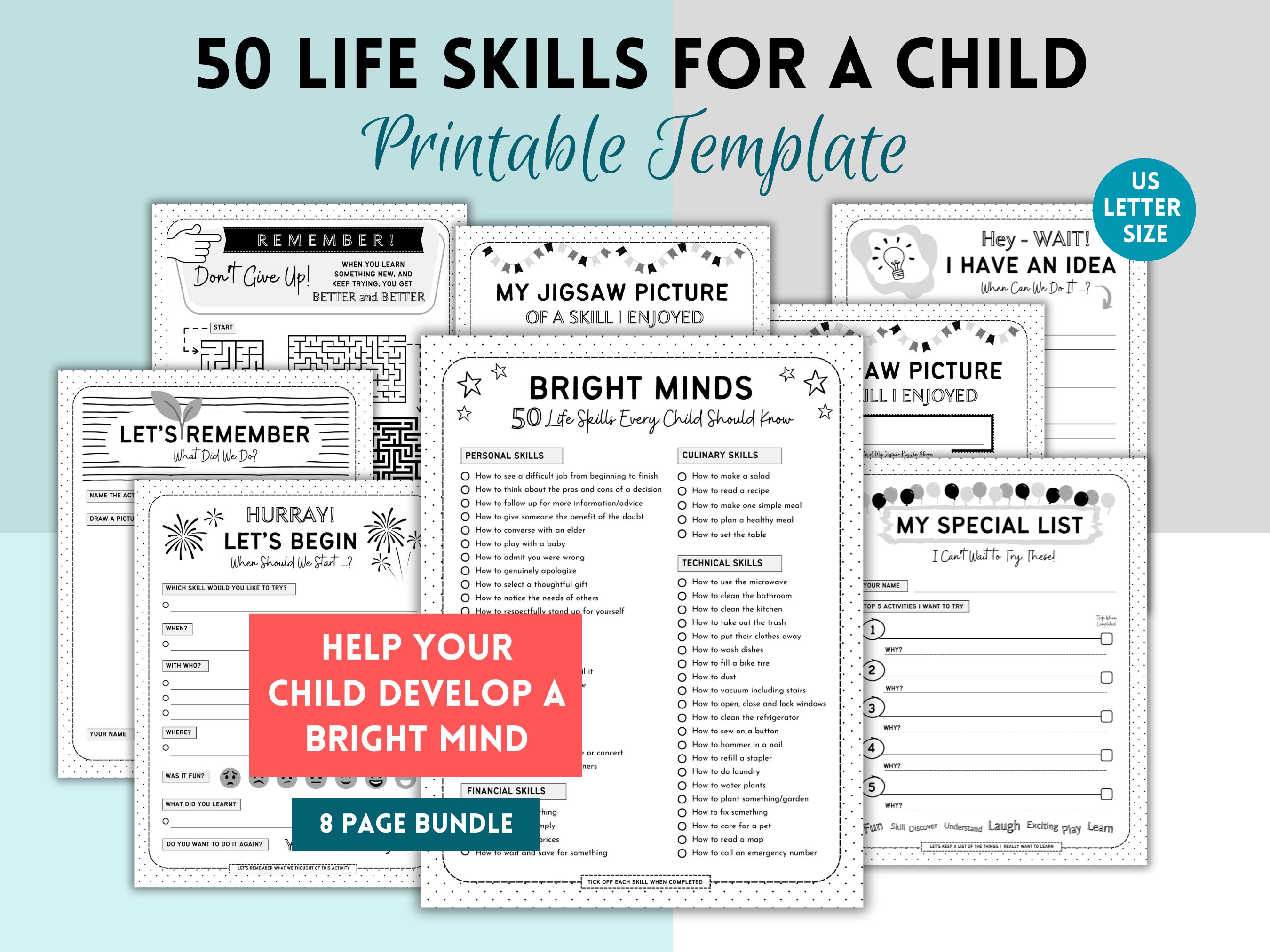 50 Life Skills Every Child Should Know Bundle, Child Chores, Life ...