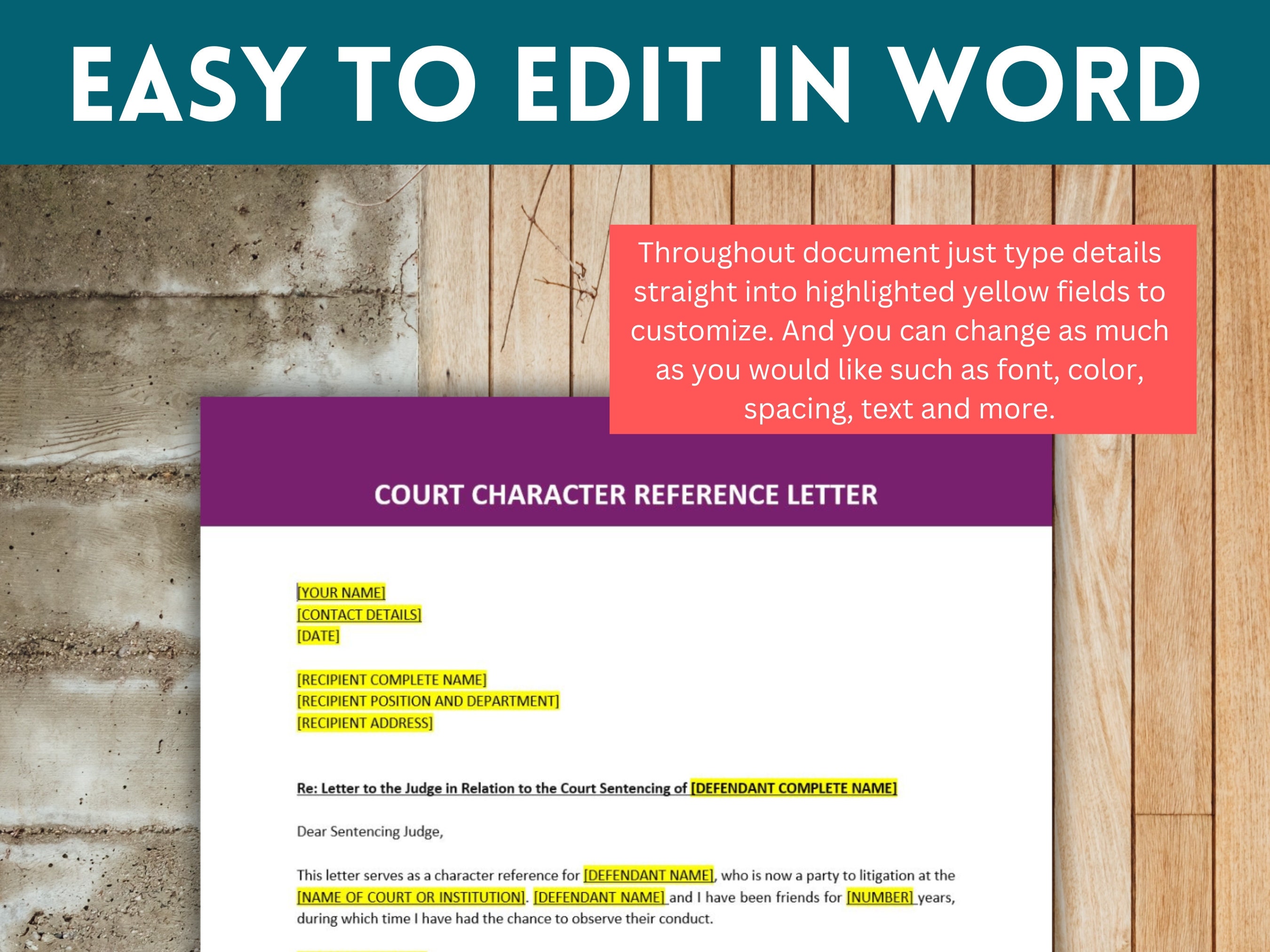 Court Character Reference Letter Template, Court Character Reference ...