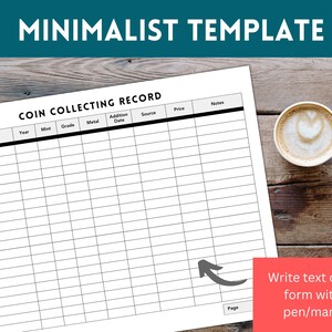 Coin Collection Record, Coin Inventory Log, Coin Collection ...