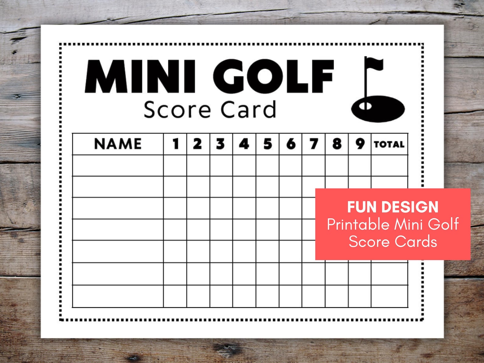 Printable Mini Golf Score Card, Mini Golf Putt Putt Party Score Sheet ...