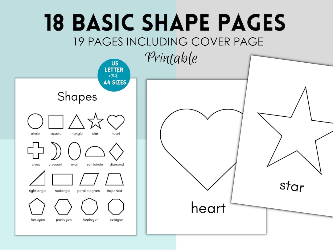 Basic Shape Pages, 18 Basic Shape Coloring Pages, Shape Practice, Shape ...