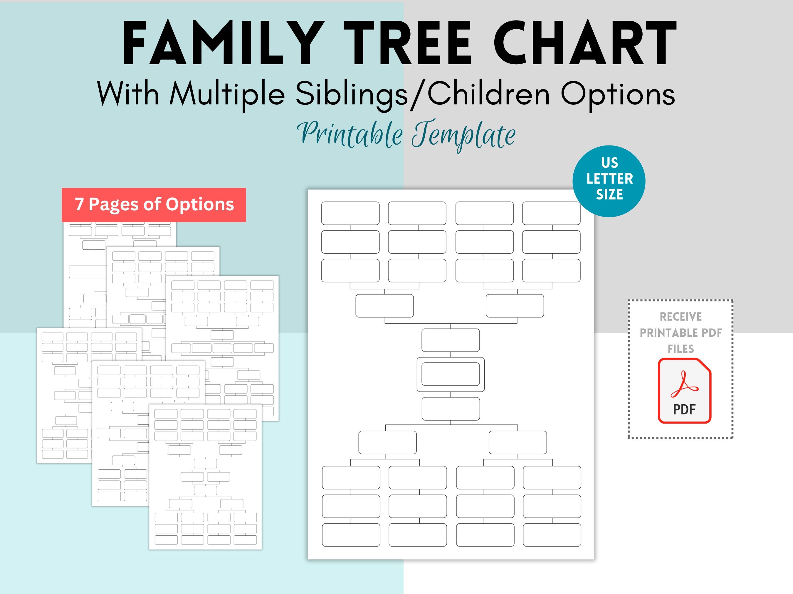Blank Family Tree Chart Template, Family History, Pedigree Chart ...