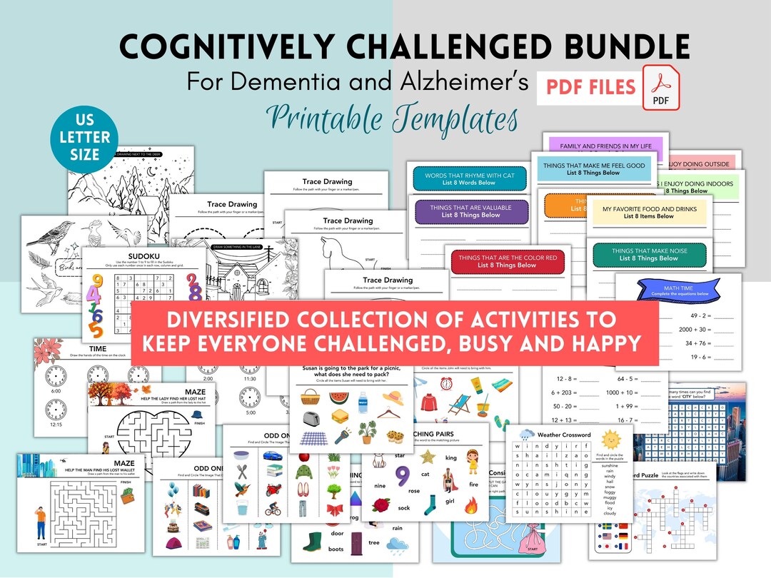 Dementia Care Bundle, Dementia Activities, Alzheimer's Disease ...