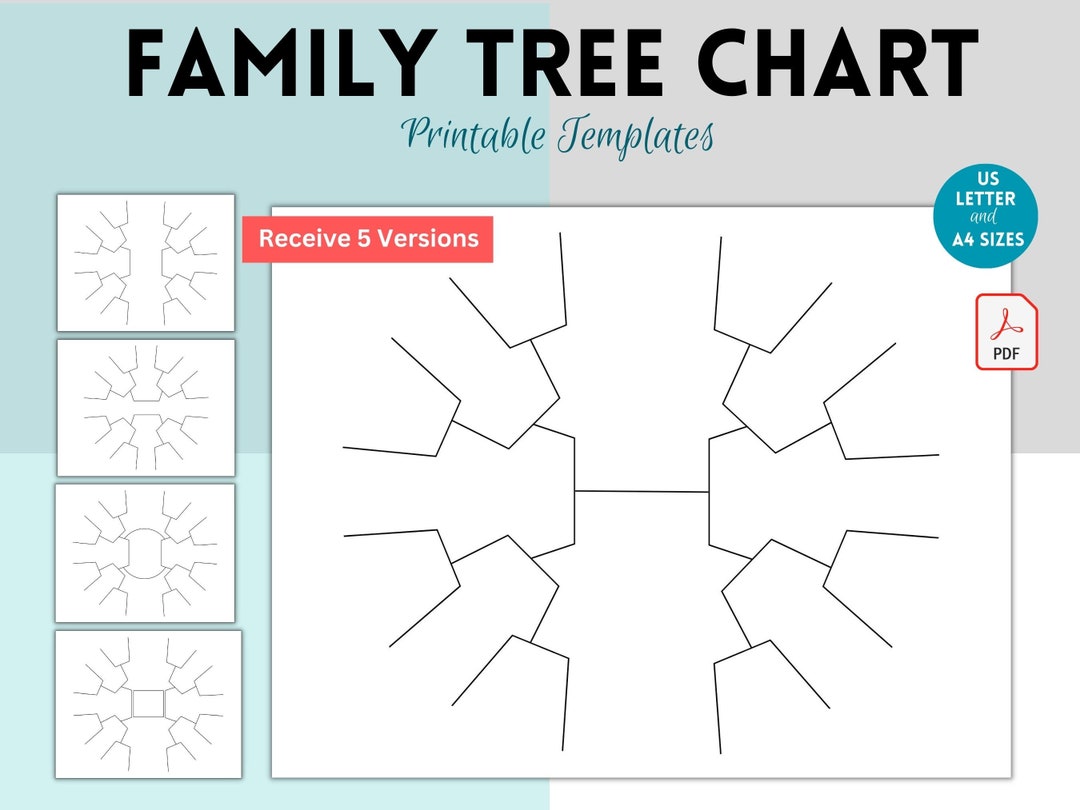 Blank Family Tree Chart Template, Family History, Pedigree Chart ...