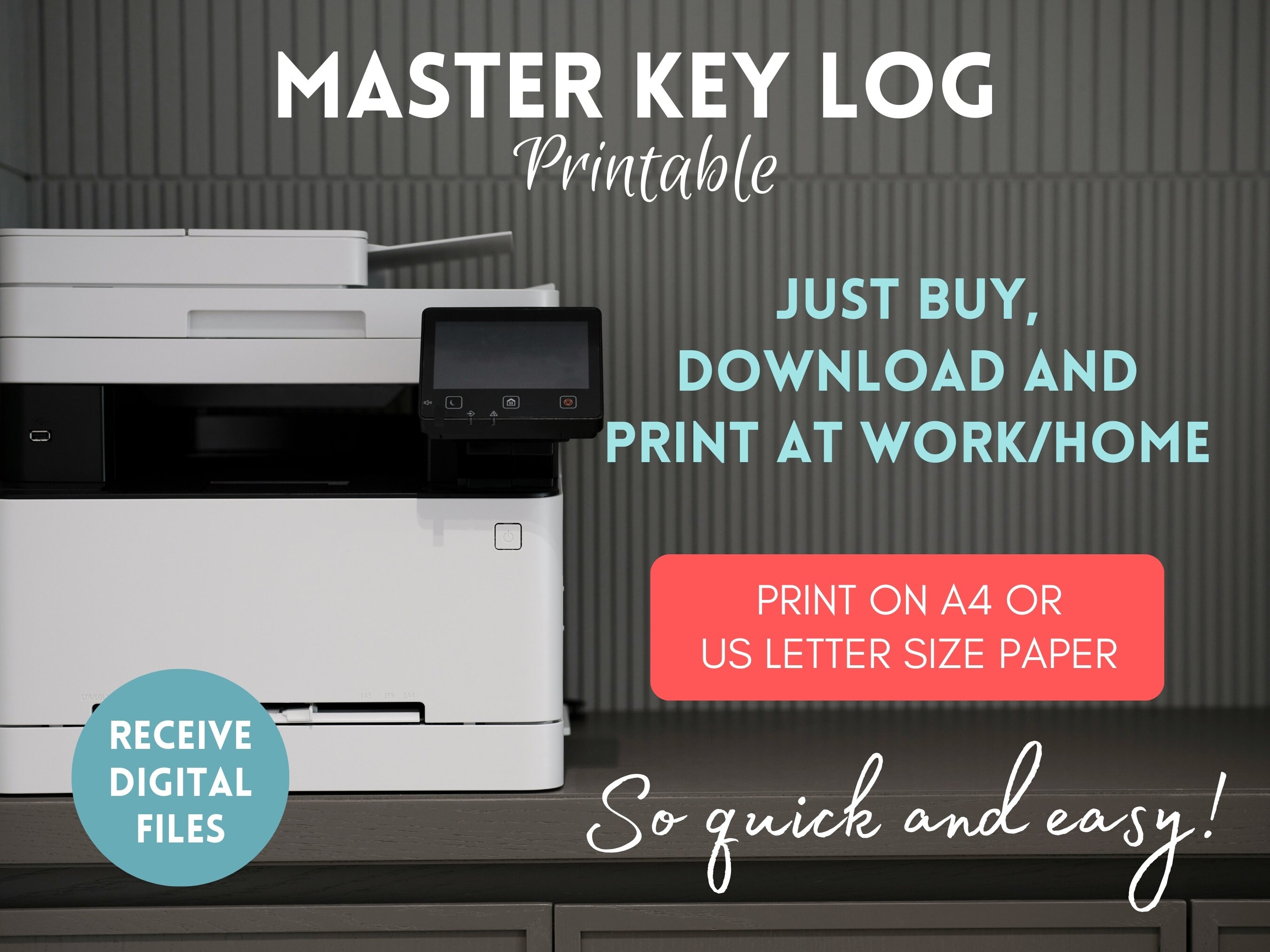 Master Key Log, Master Key Register, Master Key Record, Key Tracking ...