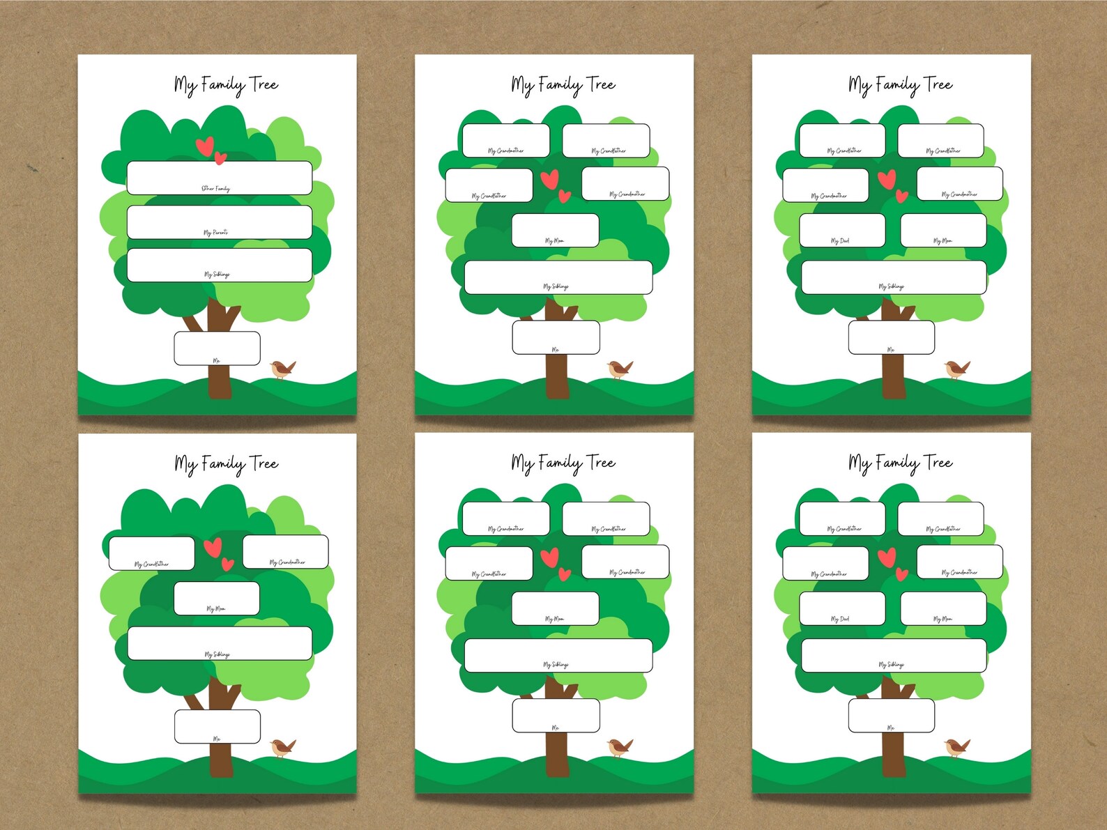 Family Tree Chart for Kids, Family History for Children, Genealogy ...