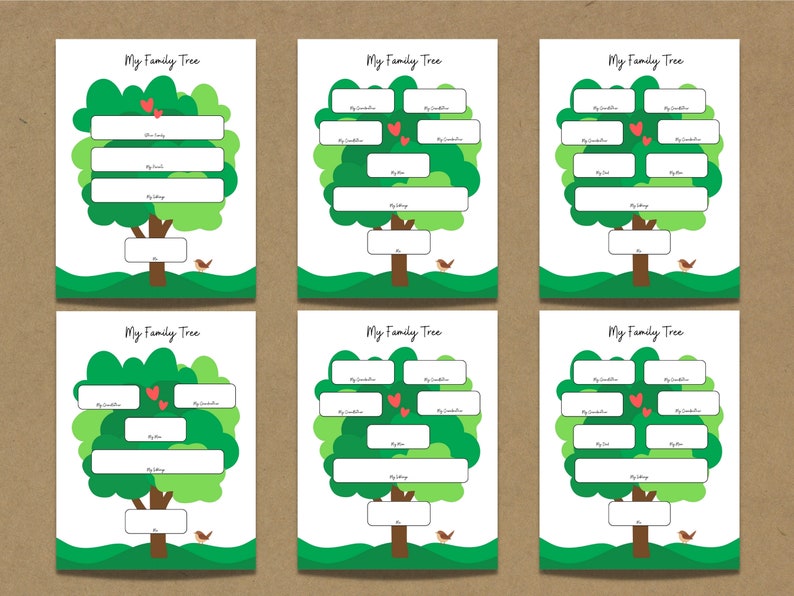 Family Tree Chart for Kids, Family History for Children, Genealogy ...