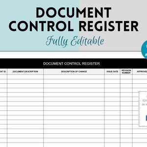 Document Control Register, Document Control Template, Business ...