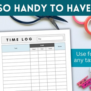 Time Log Printable, Work Log Sheet, Time Tracker, Working Hours ...