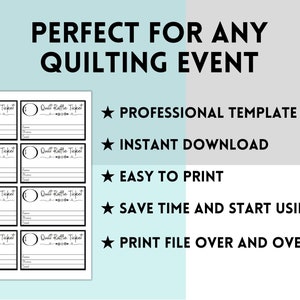 Editable Quilt Raffle Ticket, Ticket Printable, Editable Quilting ...