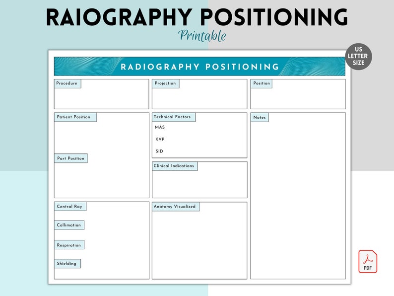 Radiography Positioning and Procedures Notes Template, Radiology ...
