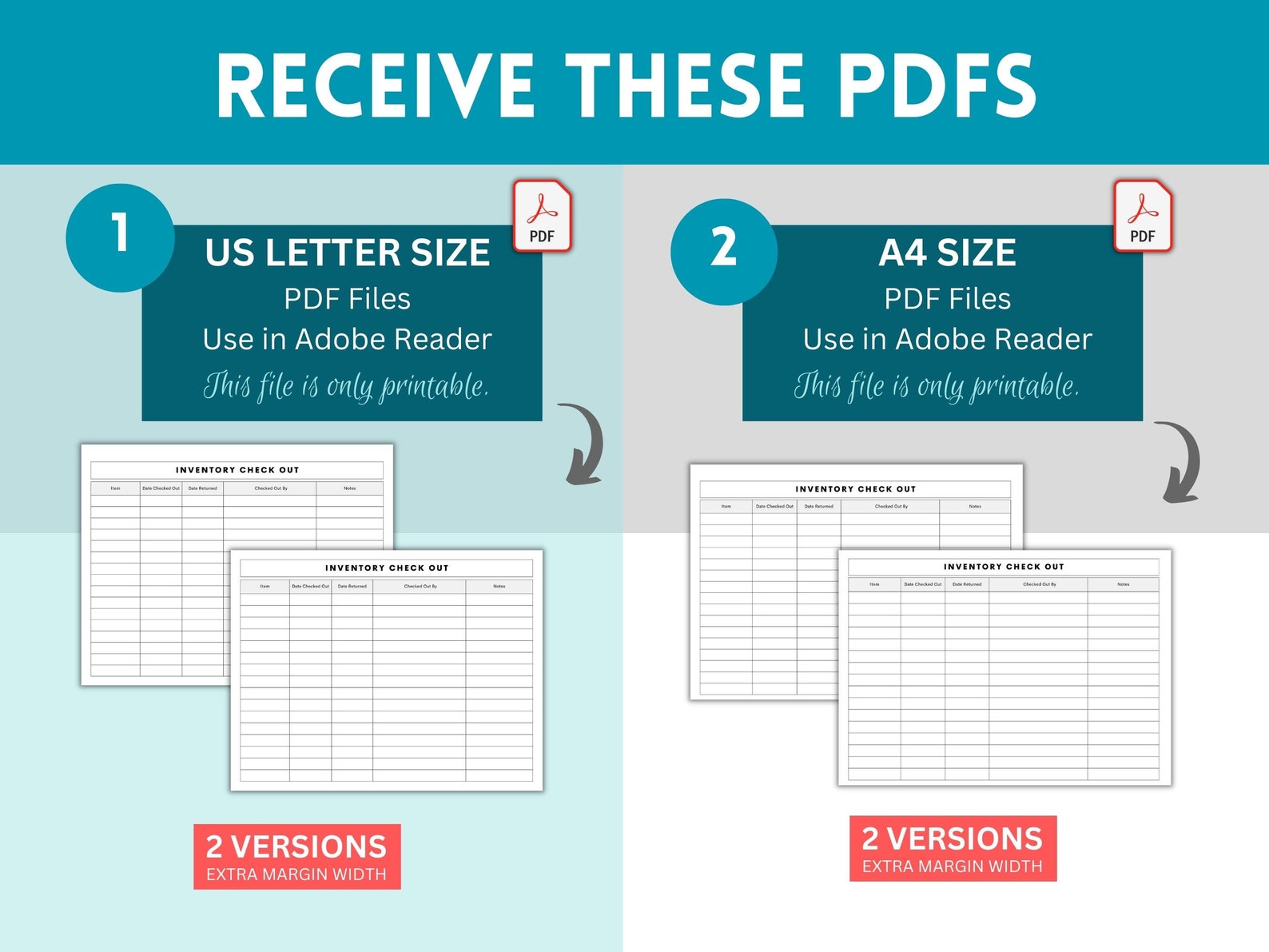 Inventory Check Out Sheet, Inventory Sign Out Sheet, Inventory Tracker ...