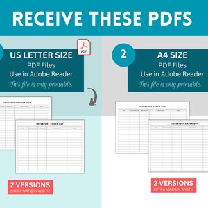 Inventory Check Out Sheet, Inventory Sign Out Sheet, Inventory Tracker ...