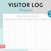 Printable Visitor Log, Visitor Sign in Sheet, Visitor Logbook, Visitor ...