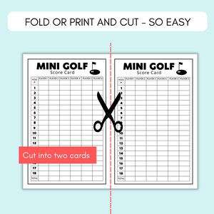 Printable Mini Golf Score Card, Mini Golf Putt Putt Party Score Sheet ...