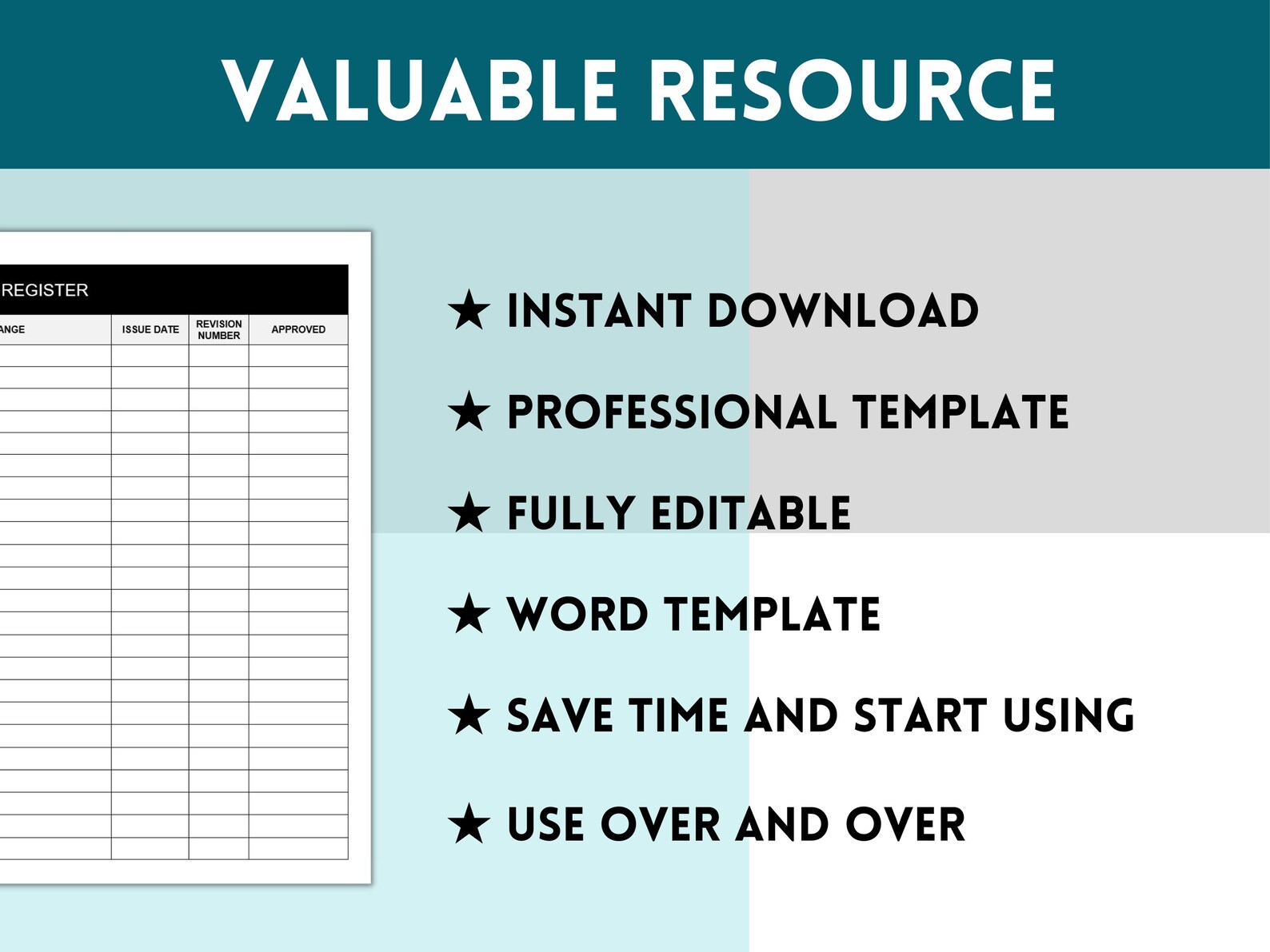 Document Control Register, Document Control Template, Business ...