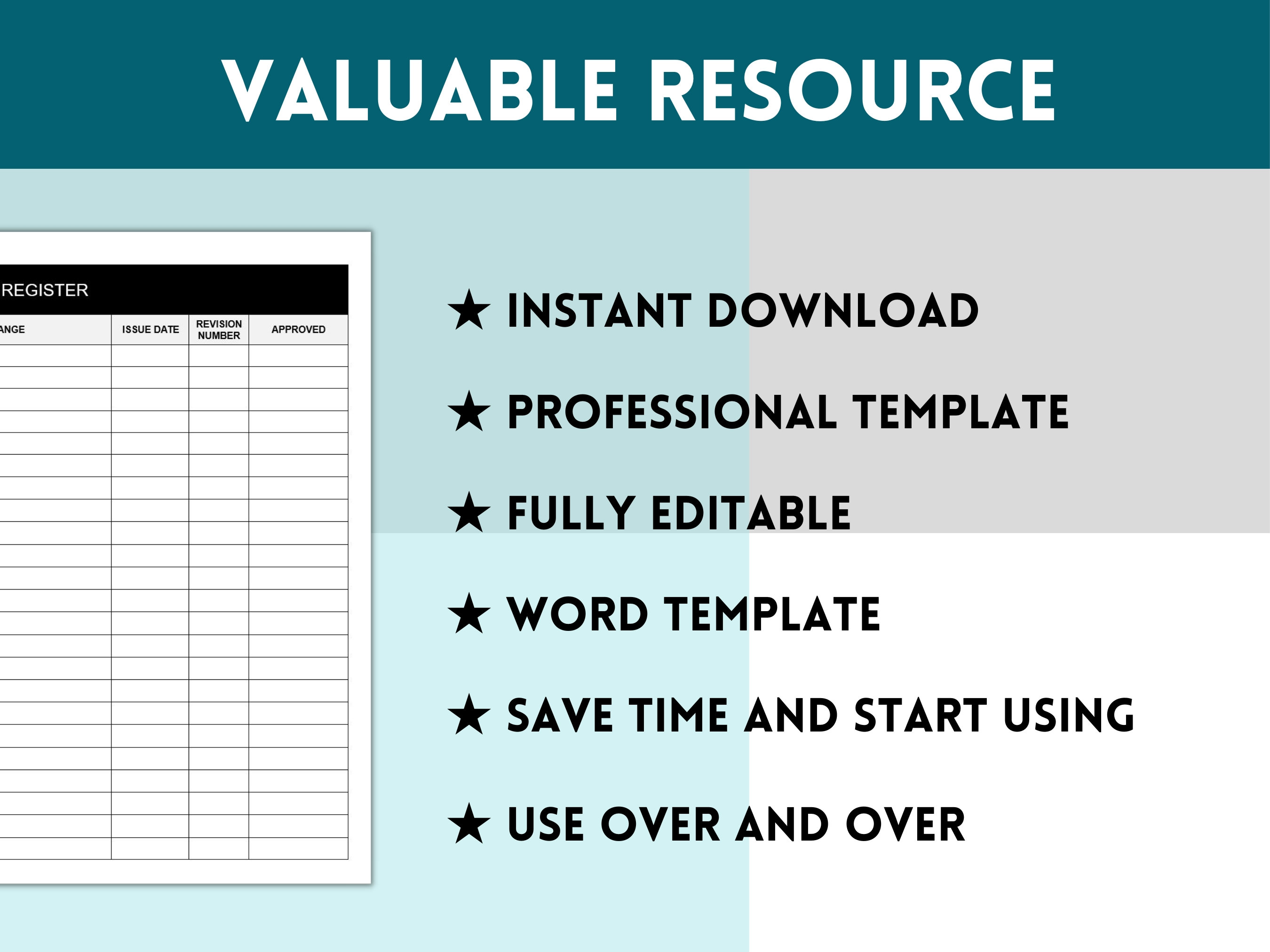 Document Control Register Document Control Template Business Templates Business Process