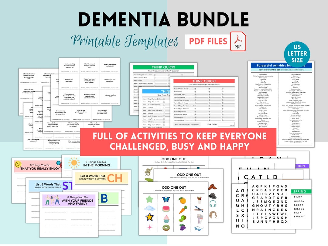 Dementia Bundle, Dementia Activities, Reminiscing Game for Seniors ...
