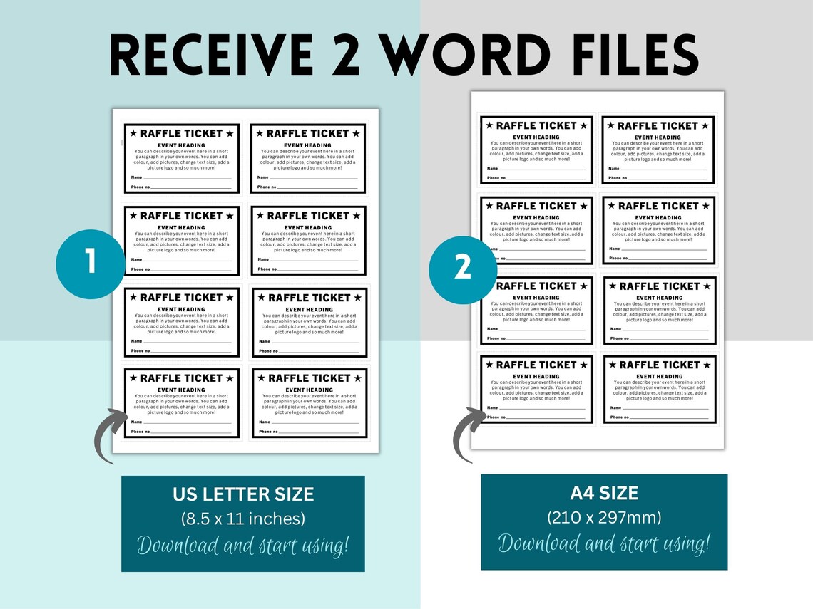 Printable Editable Raffle Ticket Enter to Win Printable - Etsy