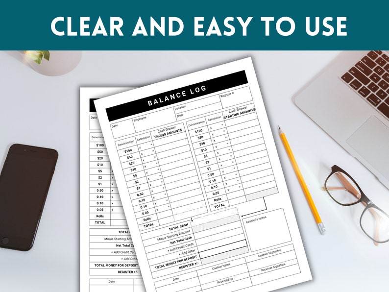 Cash Register Balance Sheet Australian, Till Drawer Balance Log, Cash ...