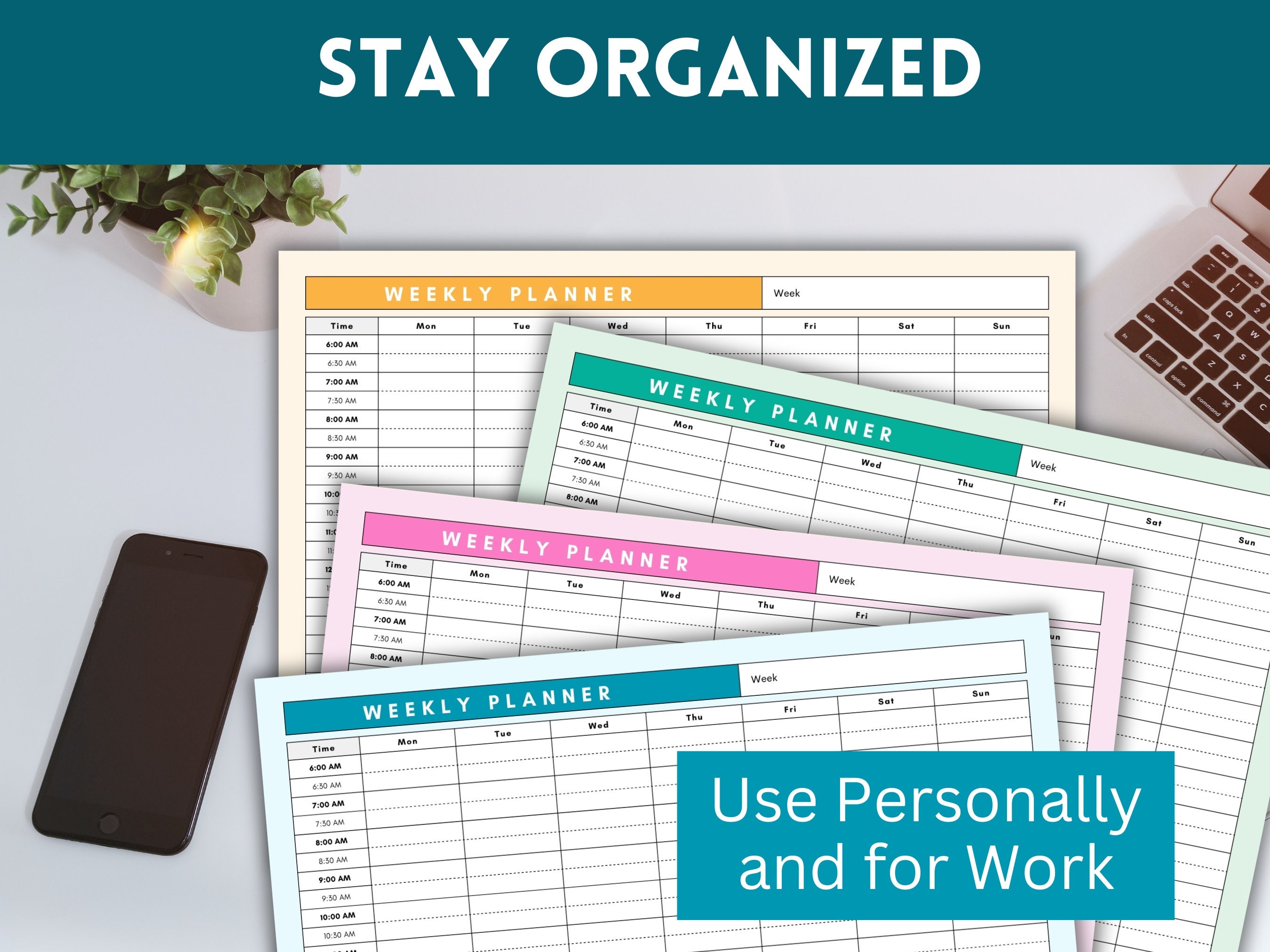 Half-hour Timeblocking Planner, Half Hour Time Blocking Planner, 30 ...