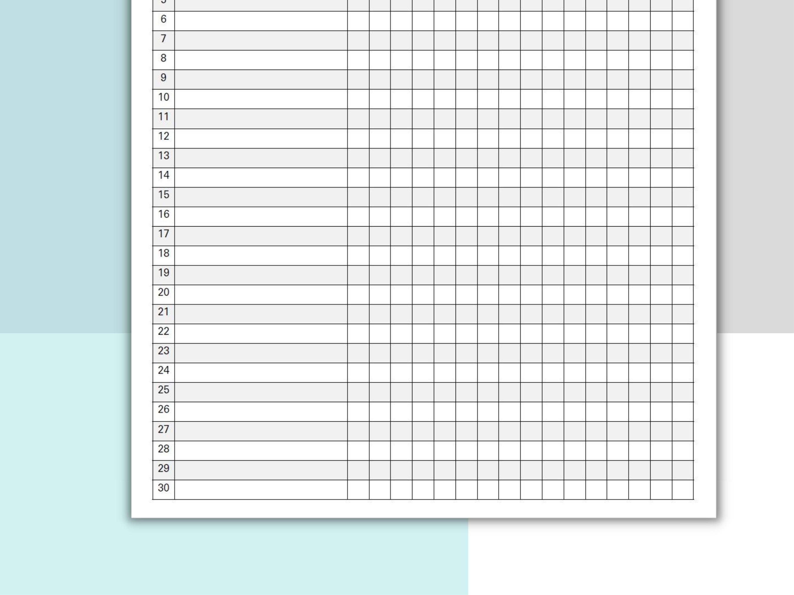 Printable Class Record, Class Gradebook, Teacher Gradebook, Class ...