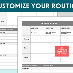 Editable Chore Chart for Kids, Printable Chore List Template, House ...