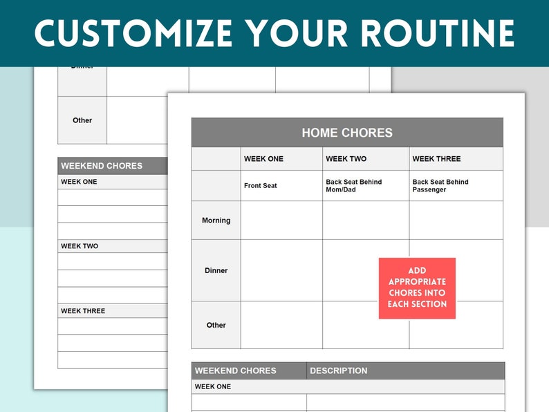 Editable Chore Chart for Kids, Printable Chore List Template, House ...