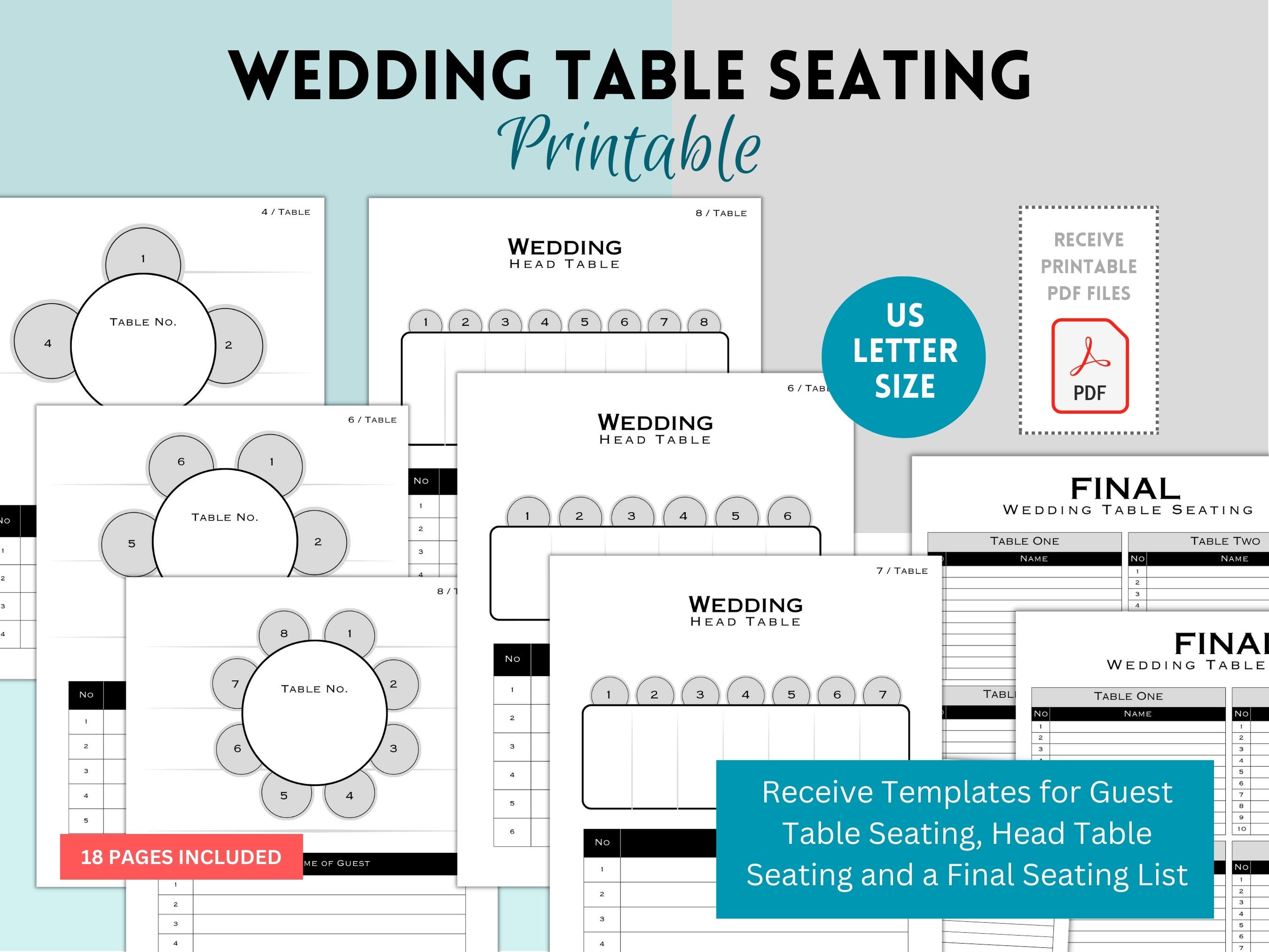 Wedding Table Seating Chart Template, Event Table Seating Arrangement ...