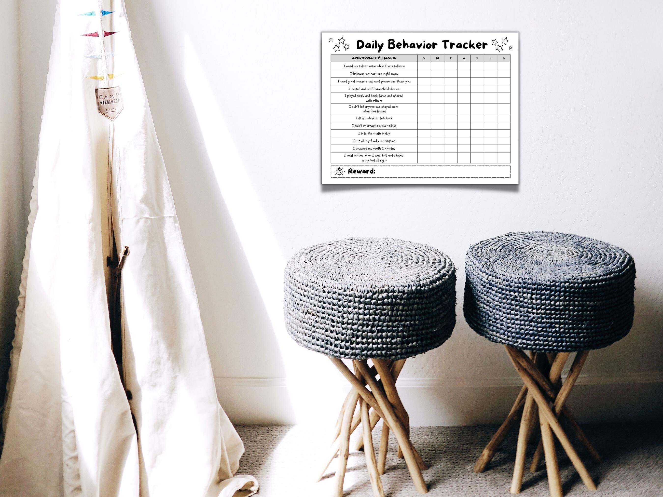Buy Daily Behavior Chart for Kids Printable, Good Behavior Tracking ...