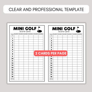 Printable Mini Golf Score Card, Mini Golf Putt Putt Party Score Sheet ...