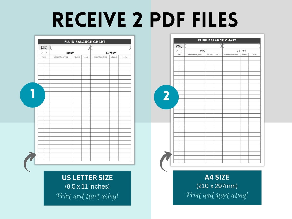 Fluid Balance Chart, Fluids Intake and Output Record, Intake and Output ...