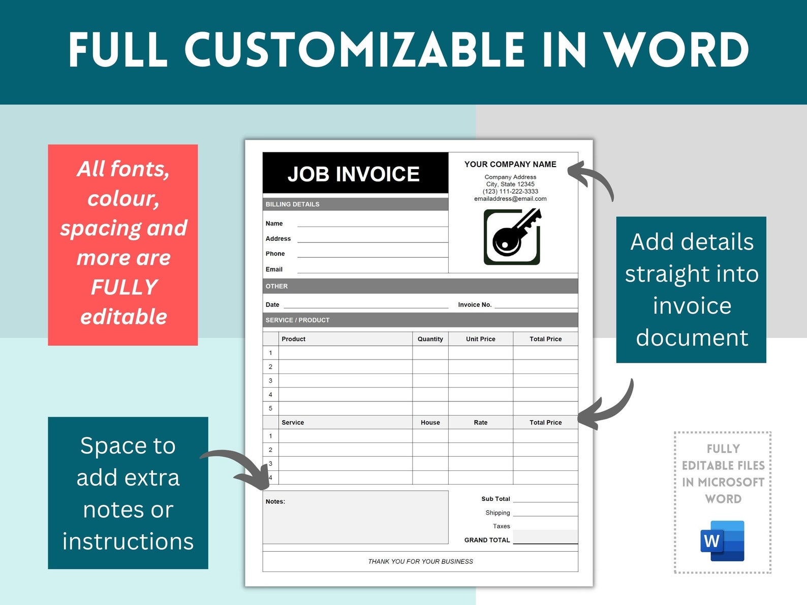 Business Template Bundle, Invoice, Quote, Receipt, Small Business ...