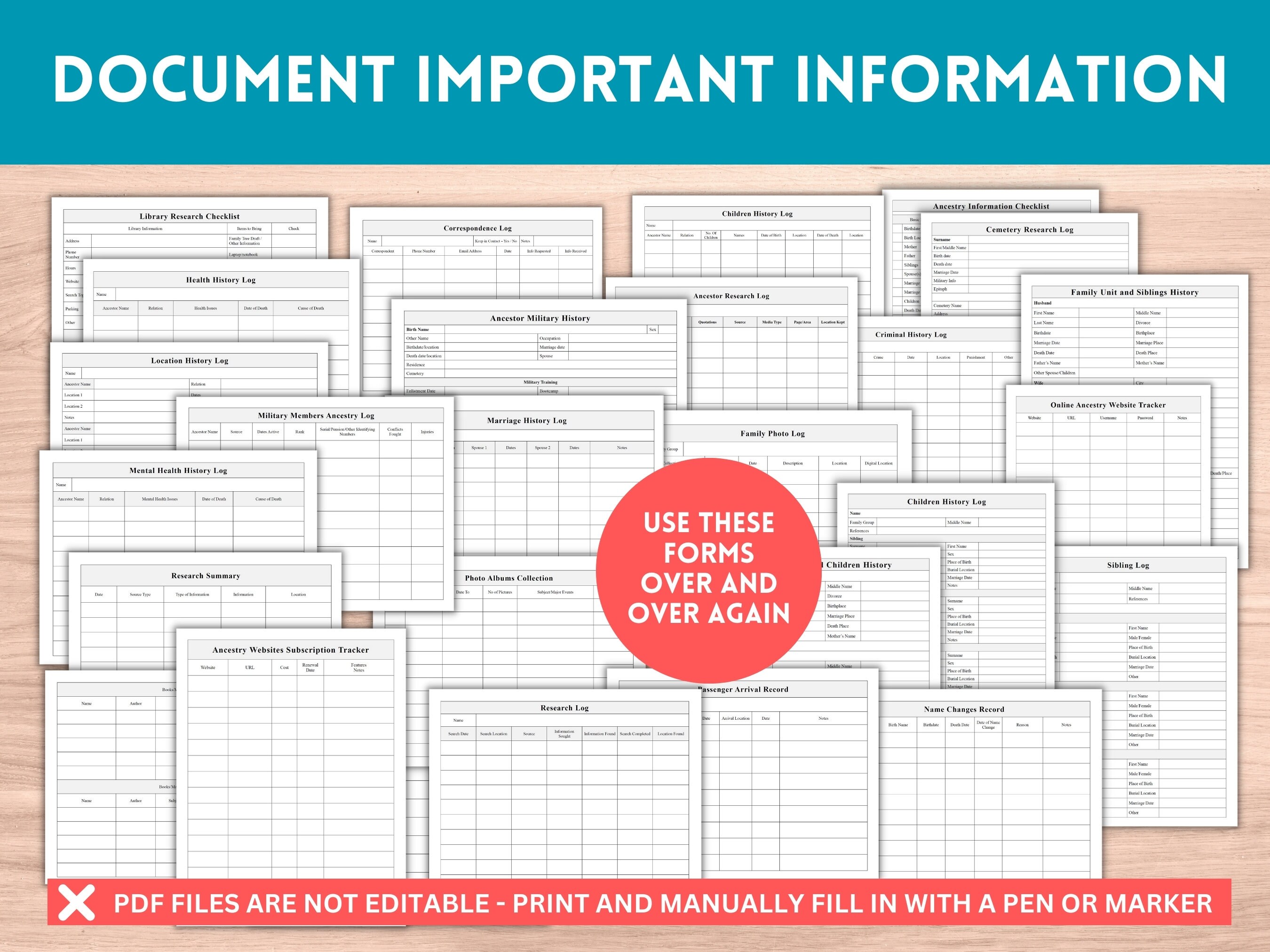 Family Tree Chart, Research Template, Family History, Family Reunion ...