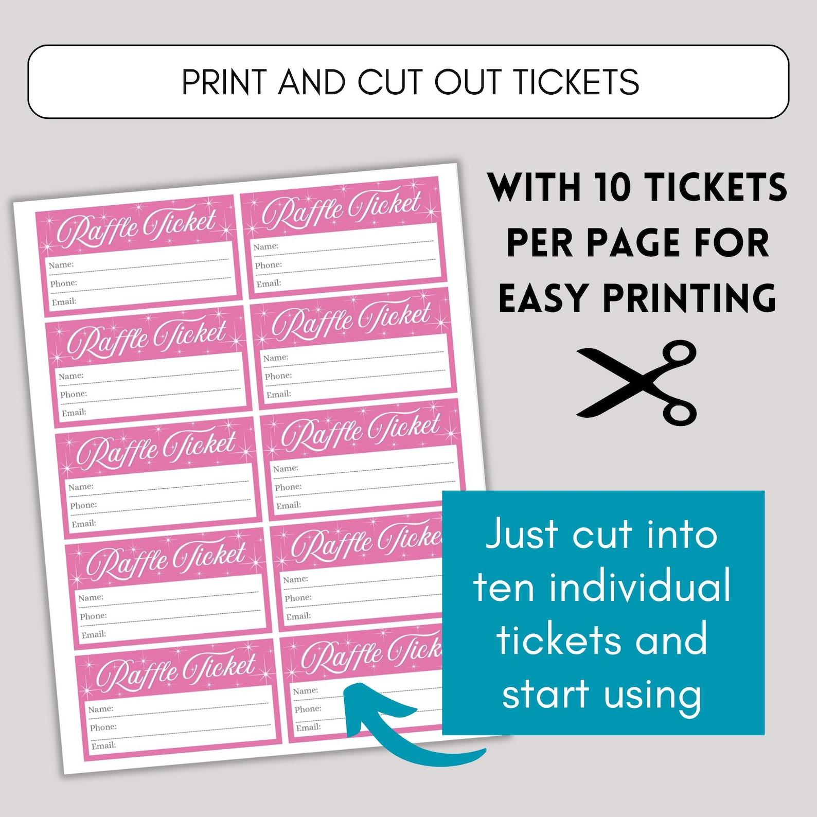 Printable Pink Raffle Ticket, Enter to Win Ticket Template, Raffle Card ...
