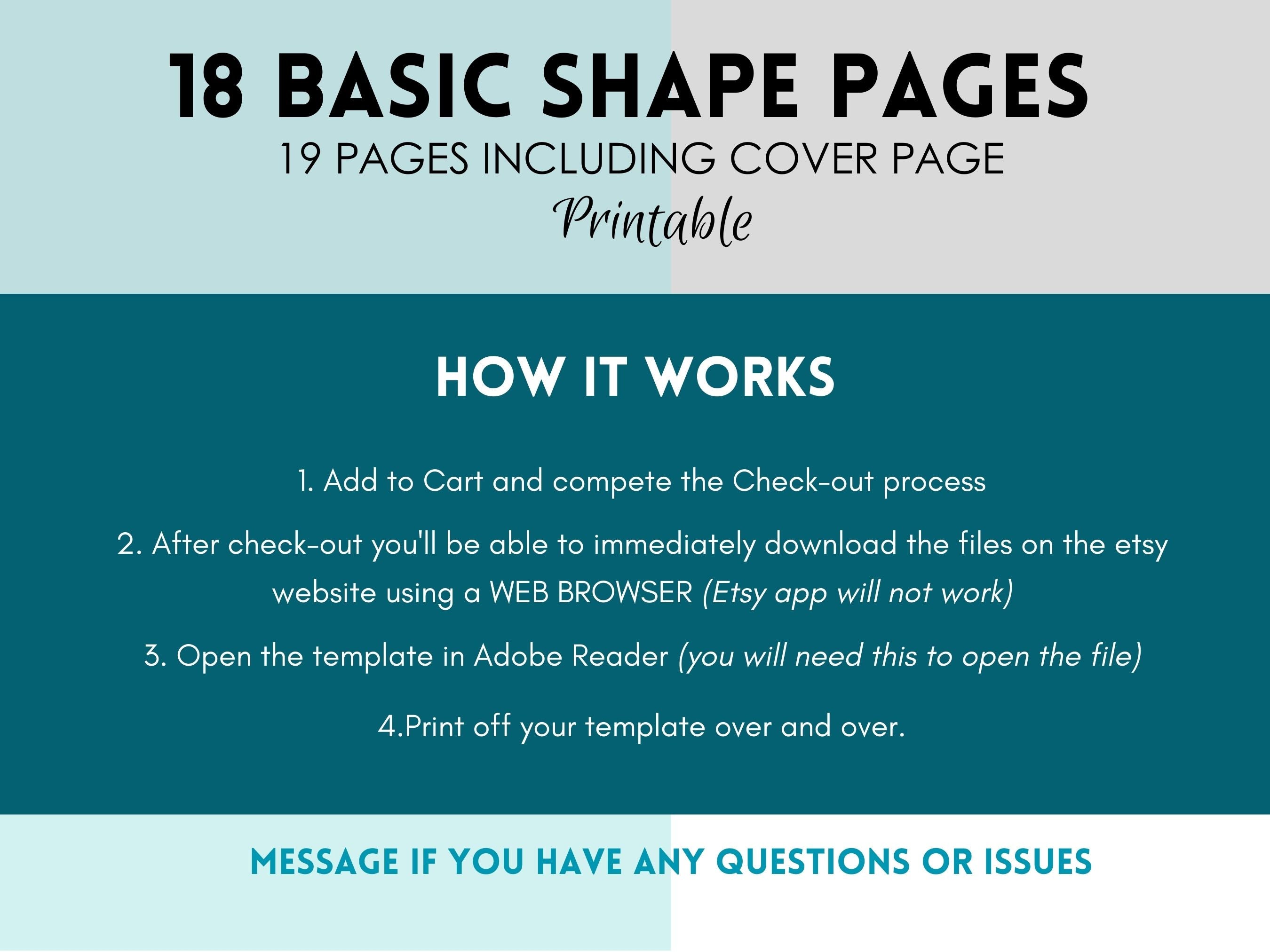 Basic Shape Pages, 18 Basic Shape Coloring Pages, Shape Practice, Shape ...
