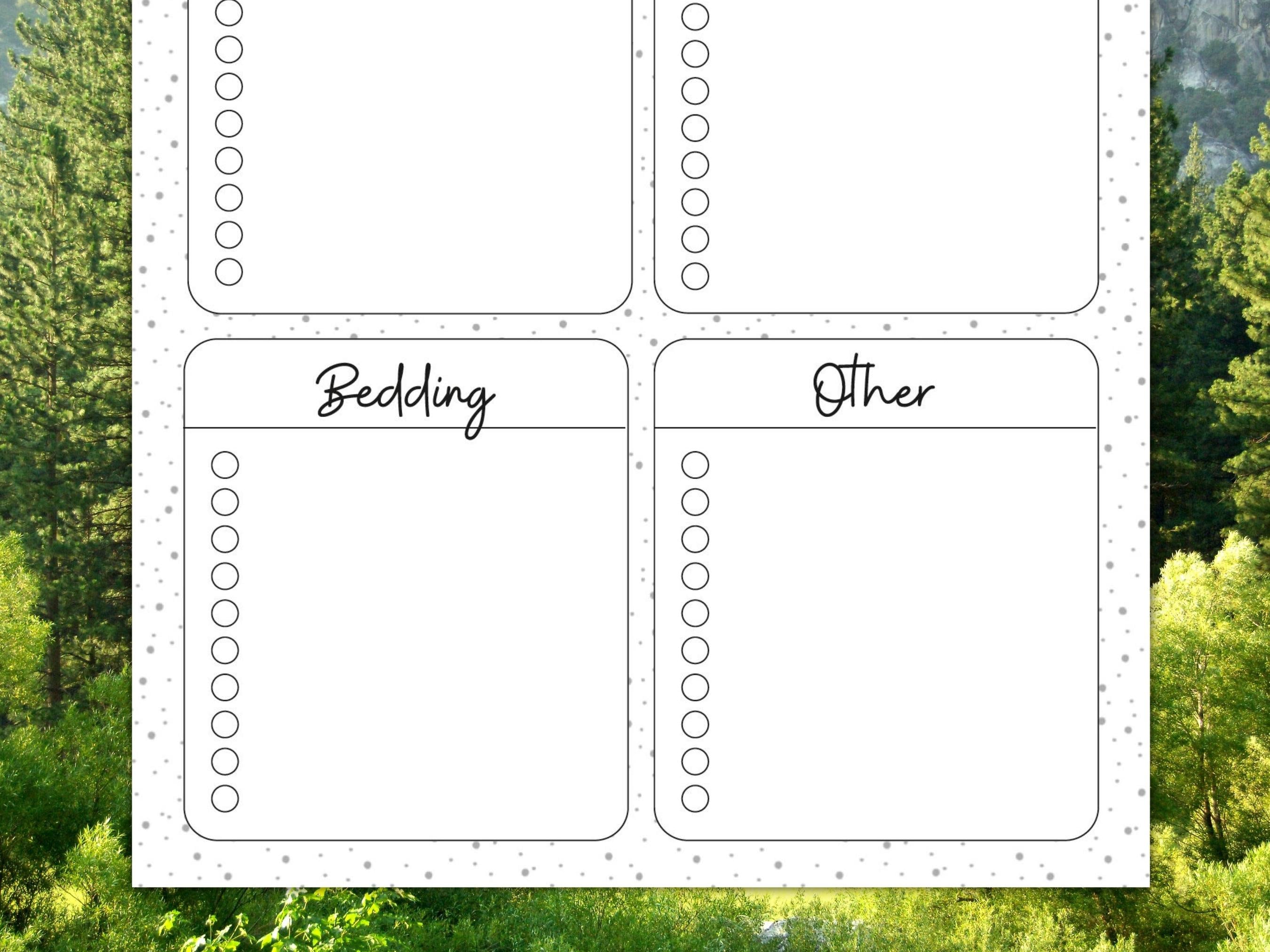 Editable Girls Camp Packing List, Girls Camping Packing Checklist, Girl ...