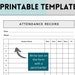 Printable Class Record Checklist, Class Attendance, Class Record, Class ...