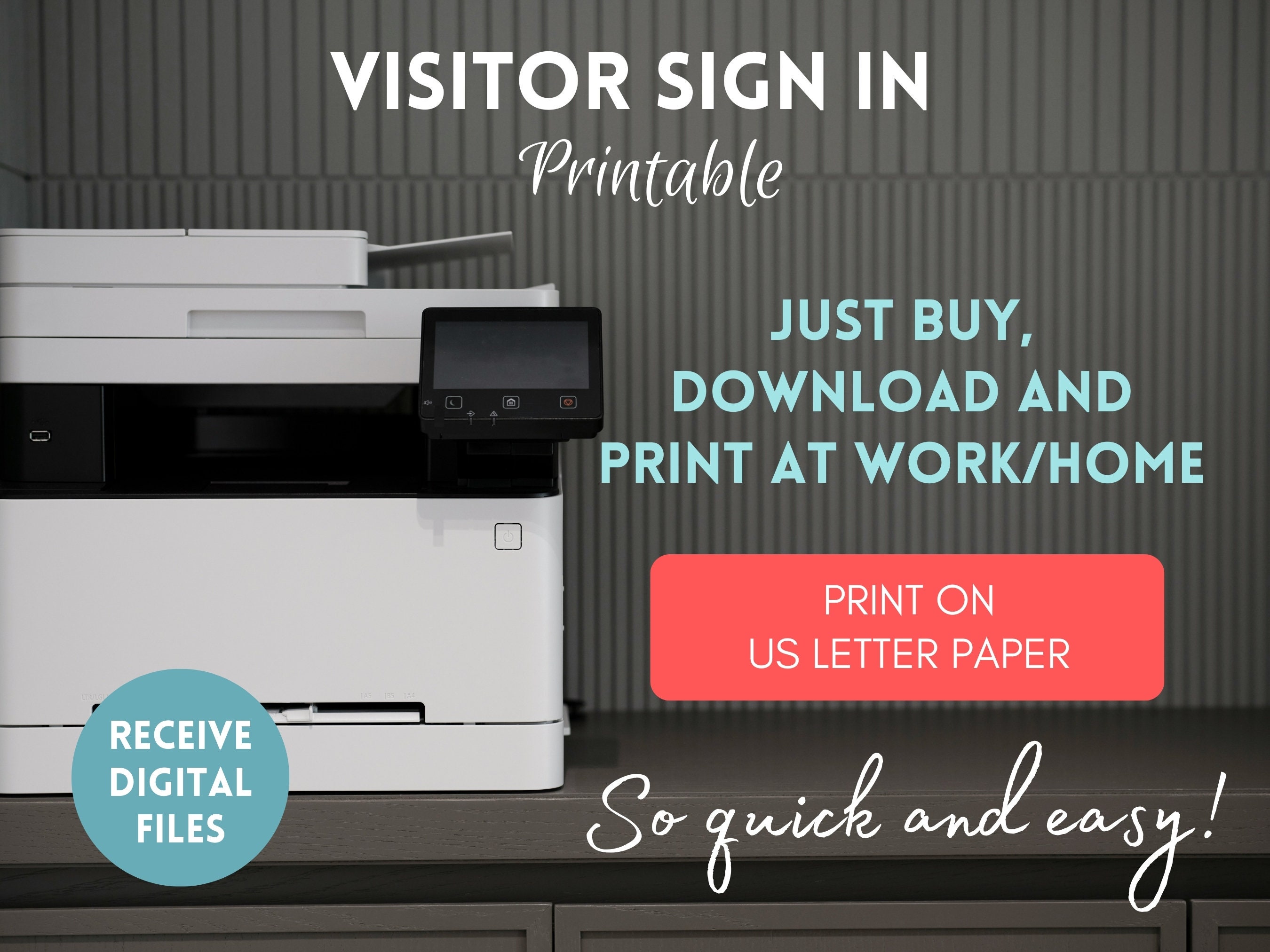 Visitor Sign in Template, Printable Visitor Log, Visitor Sign in Sign ...
