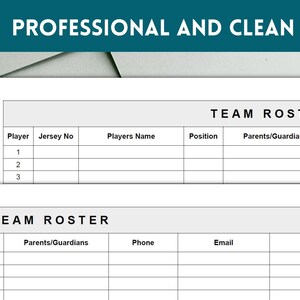 Team Roster, Sports Roster Printable, Soccer Team Roster, Softball ...