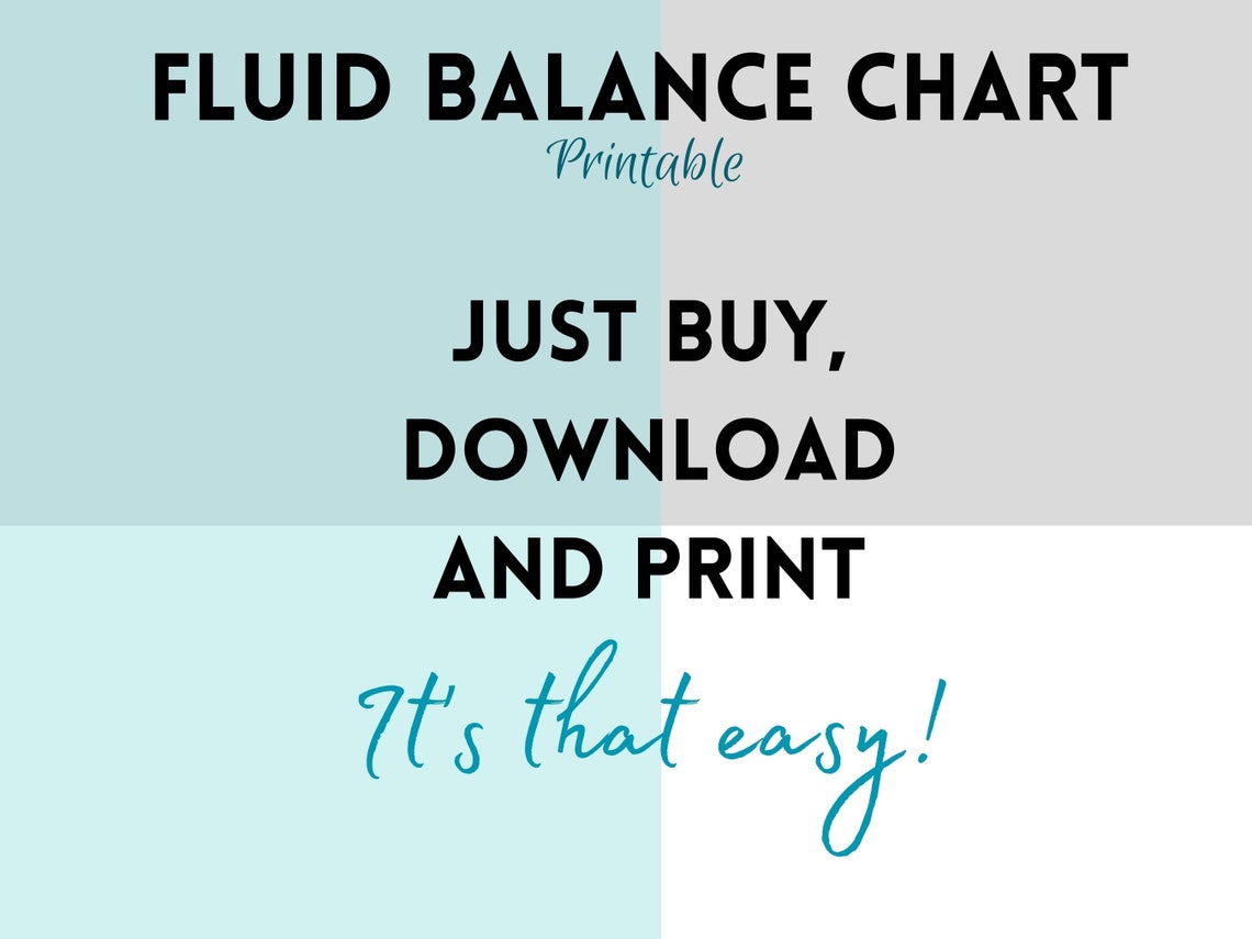 Fluid Balance Chart, Fluids Intake and Output Record, Intake and Output Tracker, Health Care ...