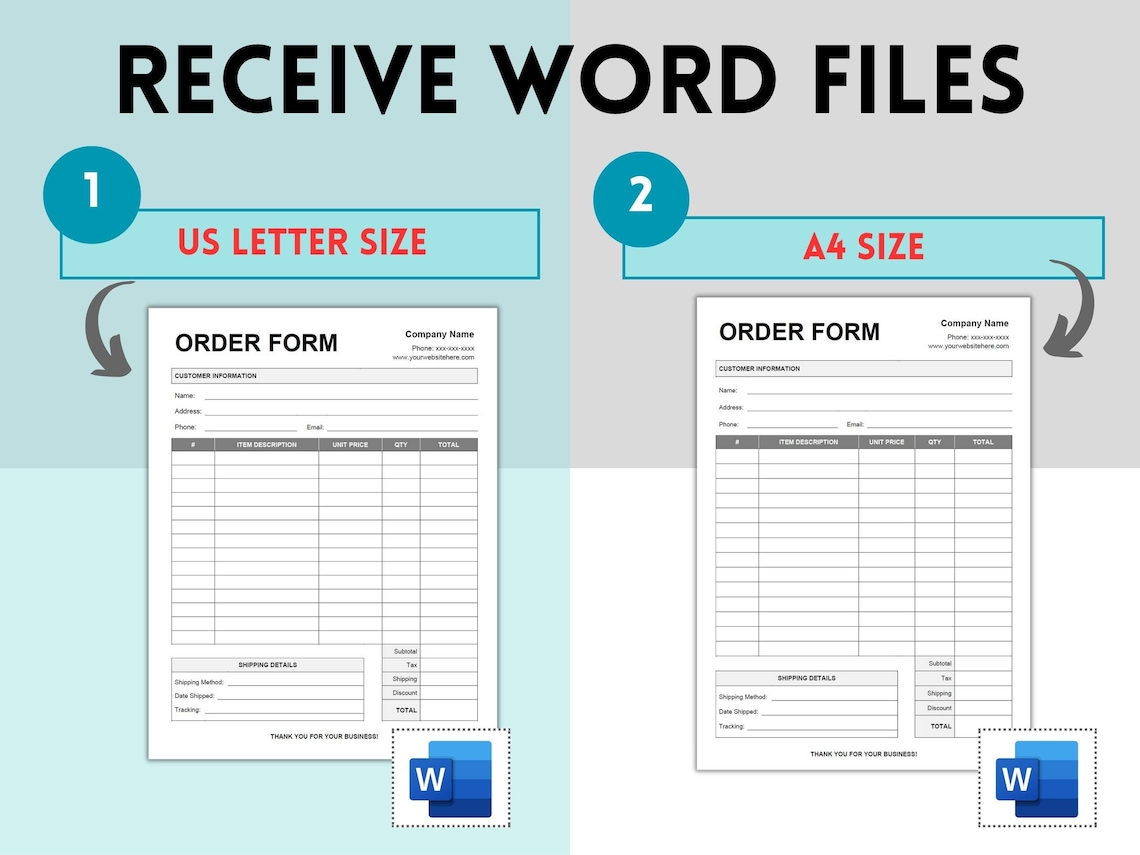 Apparel Order Form, Editable Clothing Order Form, T Shirt Order Form ...