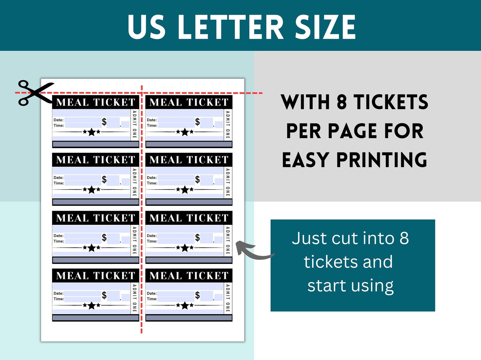Editable Food Event Ticket, Food Ticket Printable, Editable Meal Ticket ...